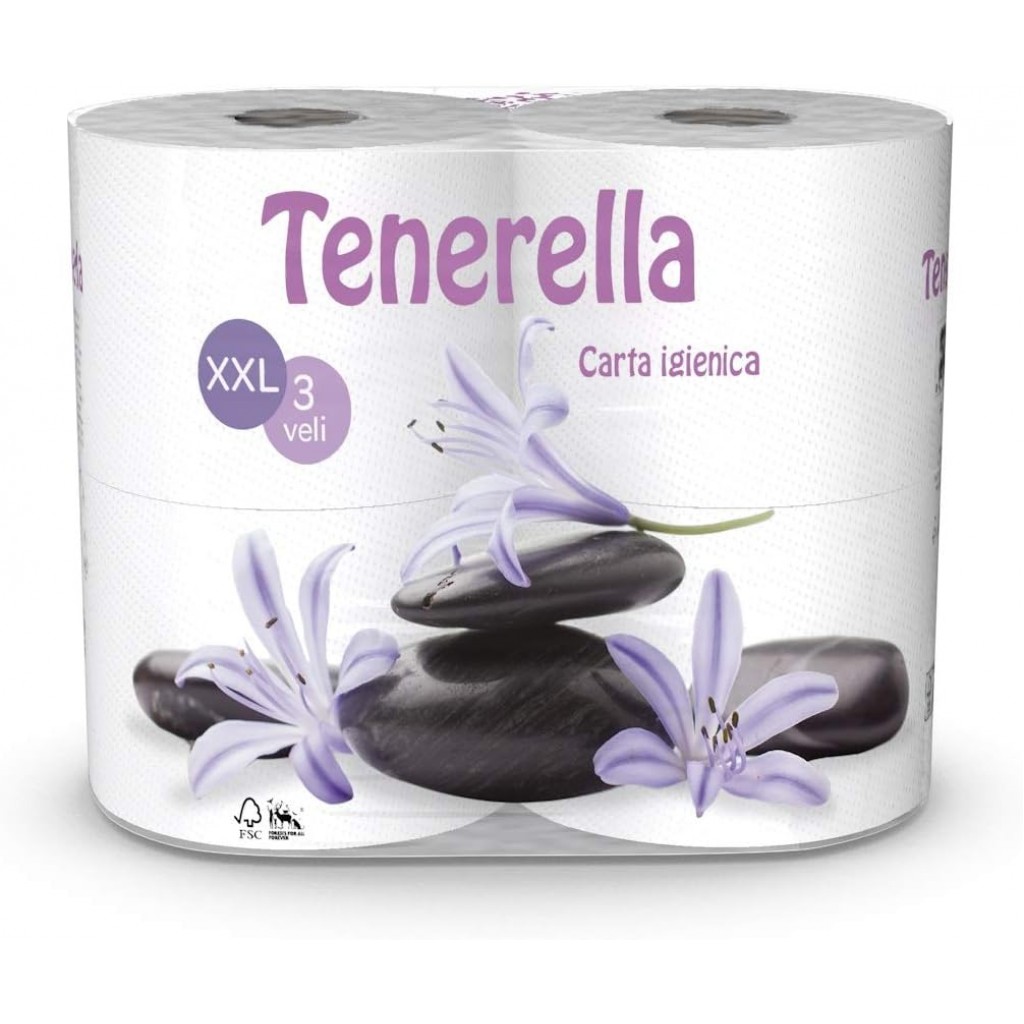 tenerella carta igienica 4 rotoloni xxl - 3 veli - decorata ...