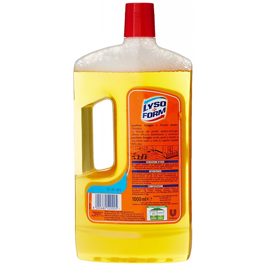 lysoform greggio detergente disinfettante - 1 litro: tuttocasashop.it ...