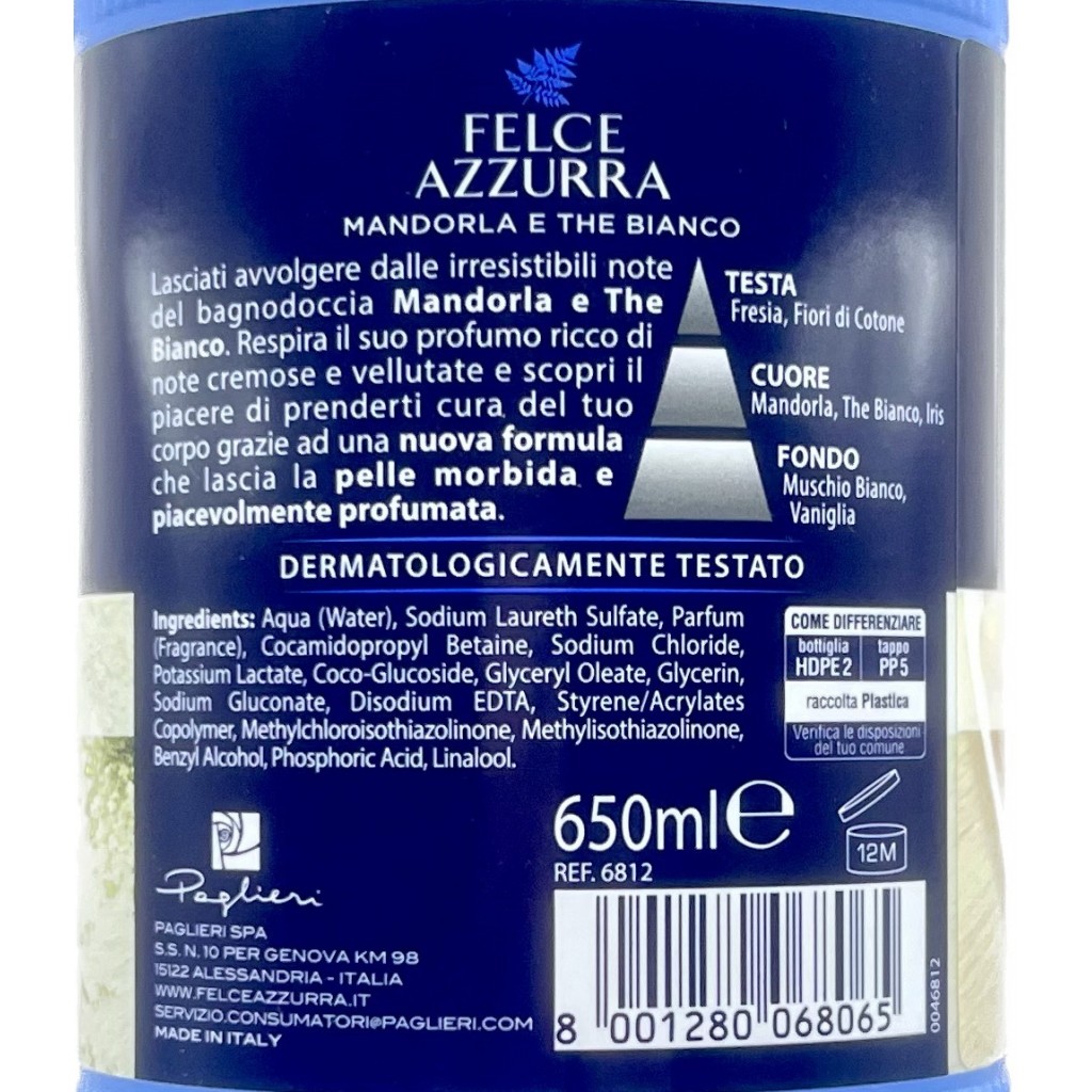 felce azzurra bagnoschiuma 650ml - mandorla e the bianco - avvolgente ...