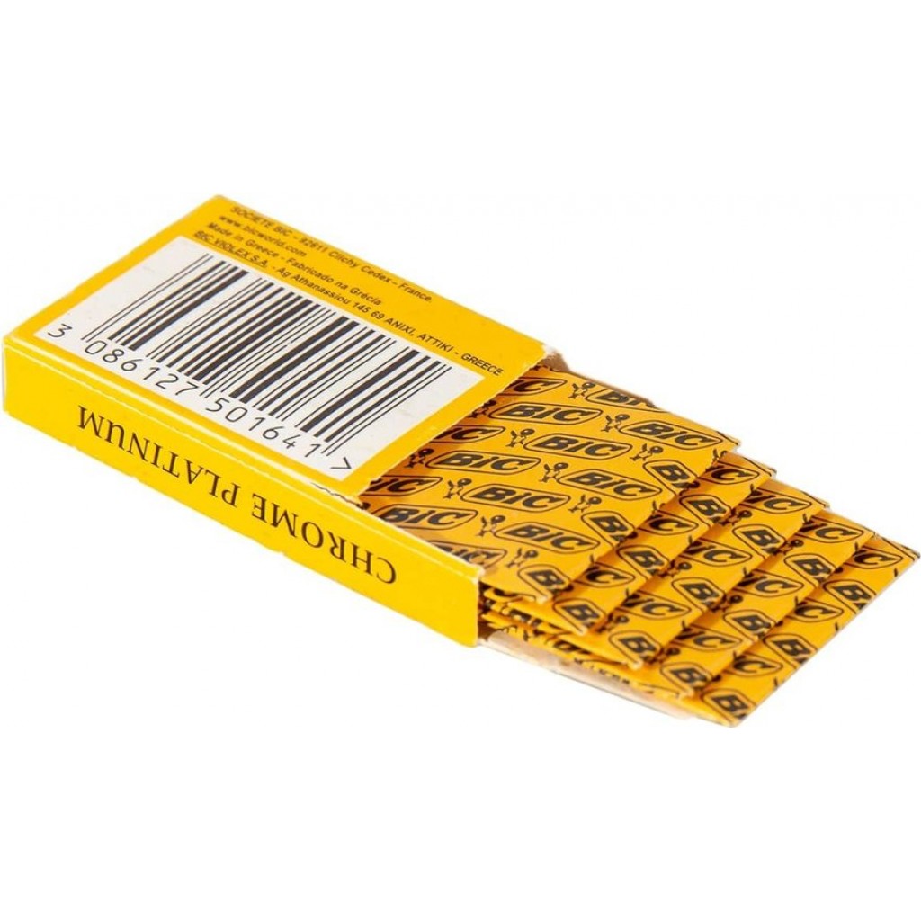 bic chrome platinum - 5 lame tradizionali - per rasoio tradizionale ...
