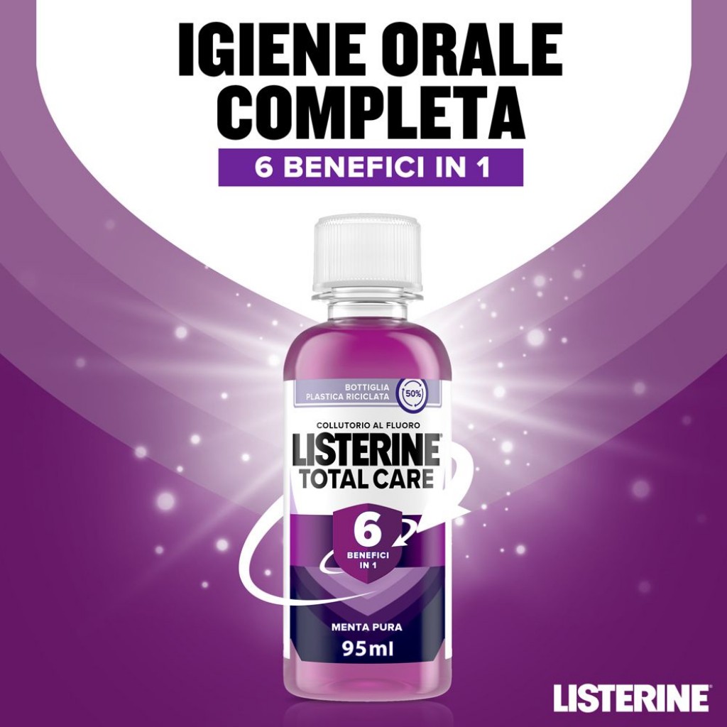 listerine collutorio mini 95ml - total care - formato viaggio - travel ...