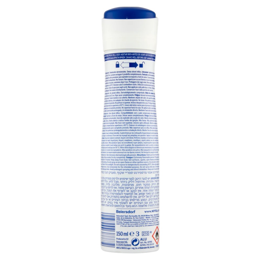 nivea deodorante spray - 150ml - pure invisible - 48h protection quick ...