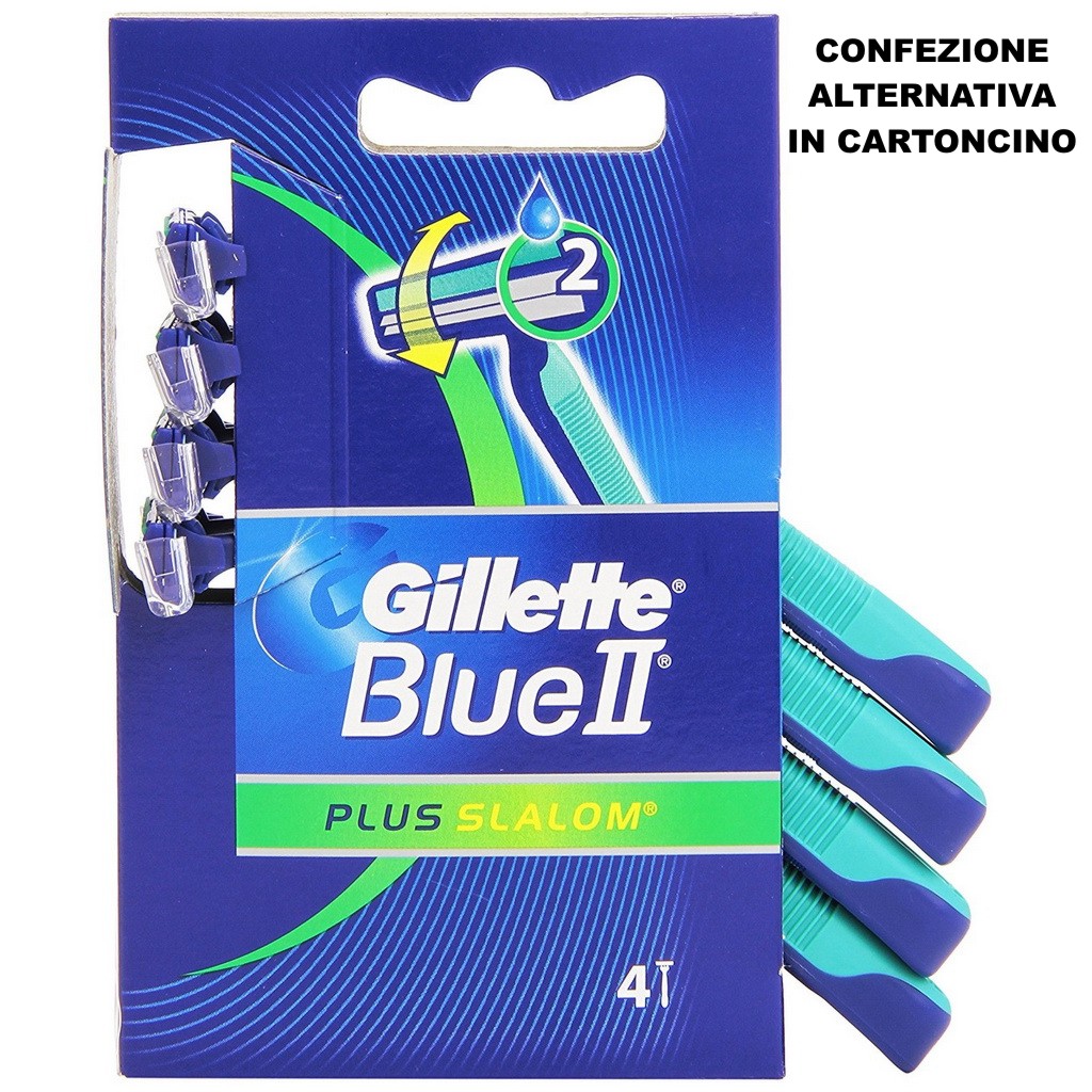 gillette blue ii plus slalom rasoi radi e getta bilama 4pz - testina ...